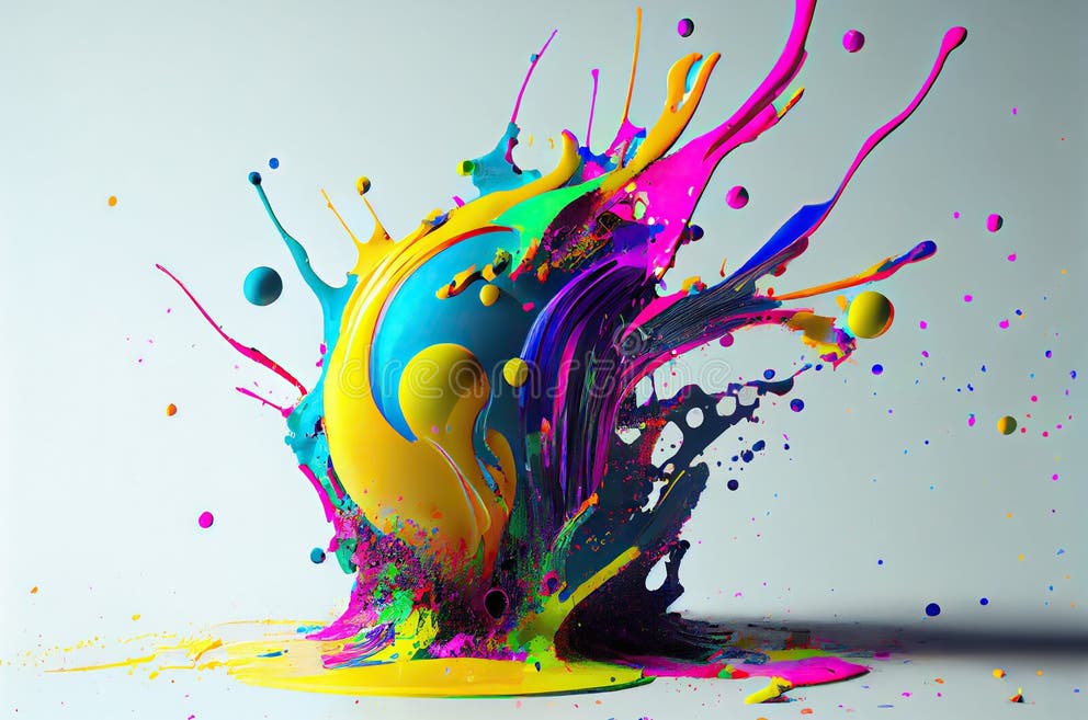 Illustration of the Colour Splashes Stock Illustration - Illustration ...
