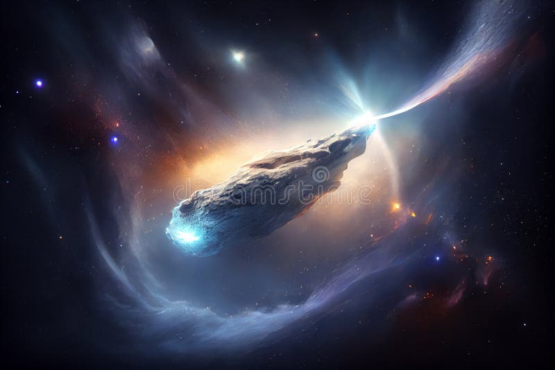 Illustration of a Comet Streaking through Space Stock Illustration ...