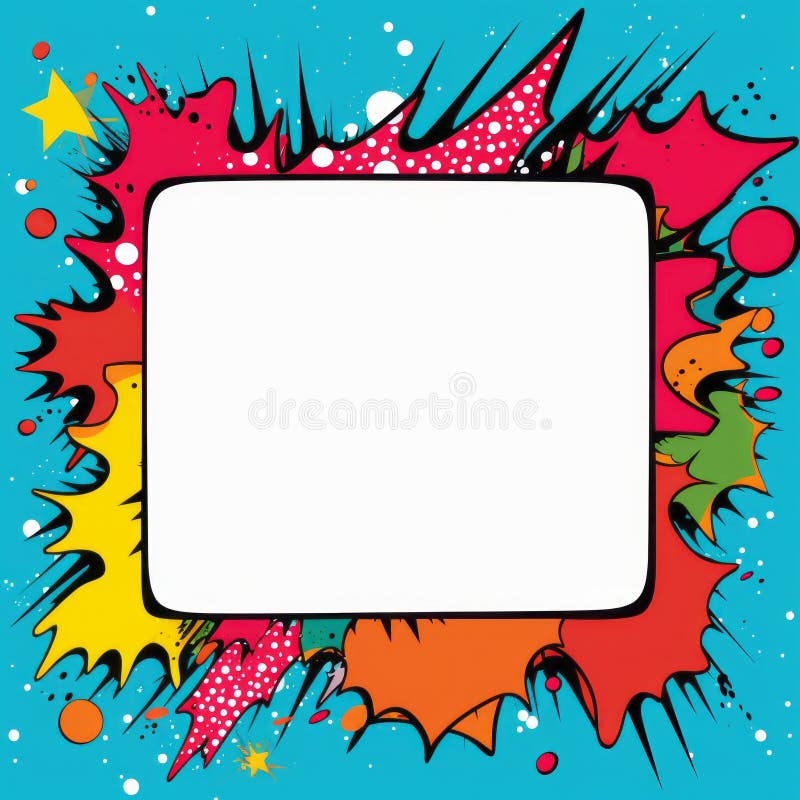 An Illustration of a Comic Book Background with an Empty Frame Stock ...