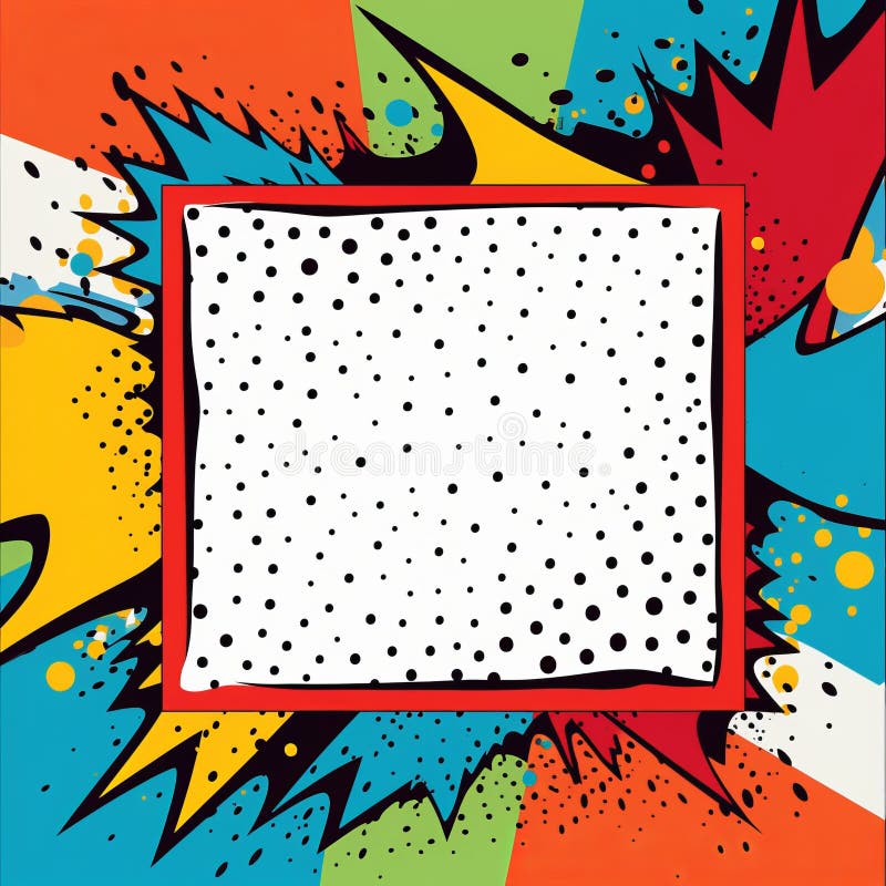 An Illustration of a Comic Book Background with a White Square in the ...