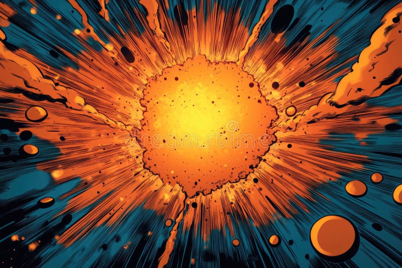 Illustration of a Comic Book Cover Featuring a Vibrant Sun Burst Design ...