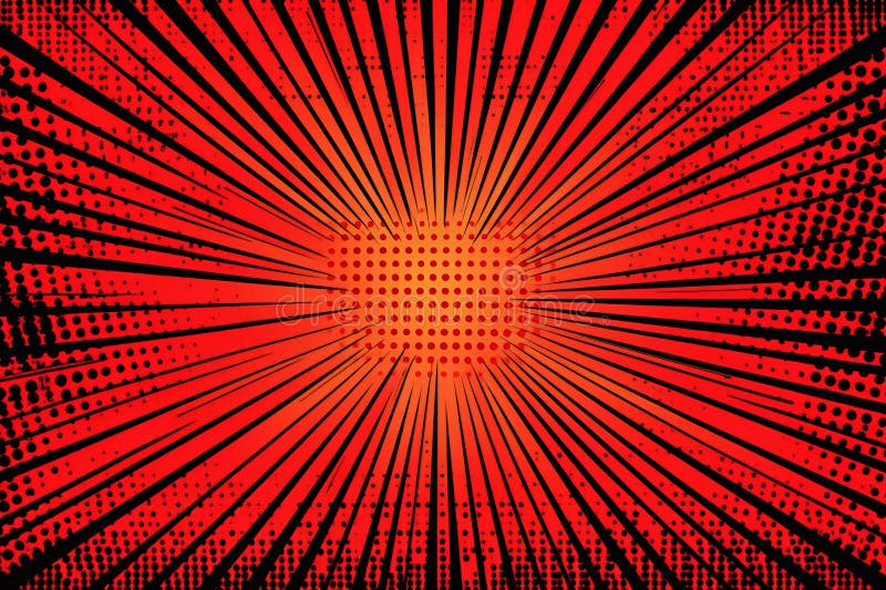 Comic Book Explosion Background with Rays and Dots Stock Illustration ...