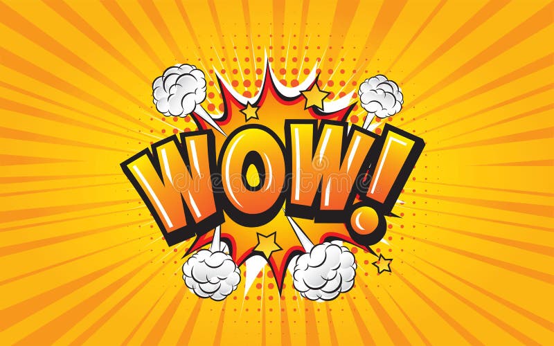 Illustration of the Comic Style of WOW Wording Stock Vector ...