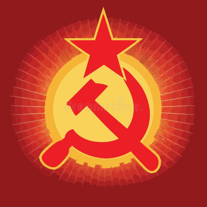 Illustration in Communist Style in Red and Yellow Colors Stock Vector ...