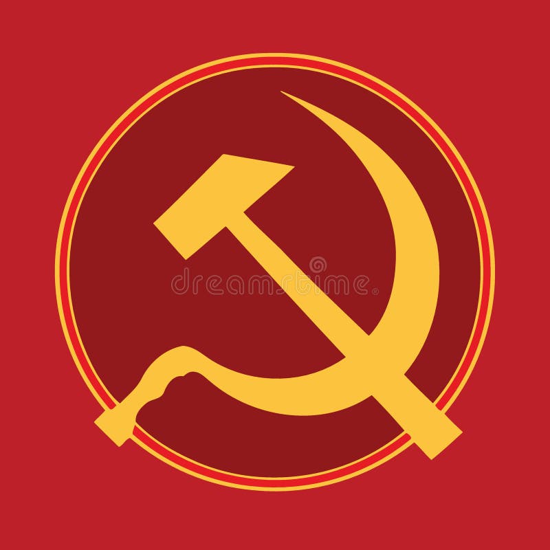 Illustration in Communist Style in Red and Yellow Colors Stock Vector ...