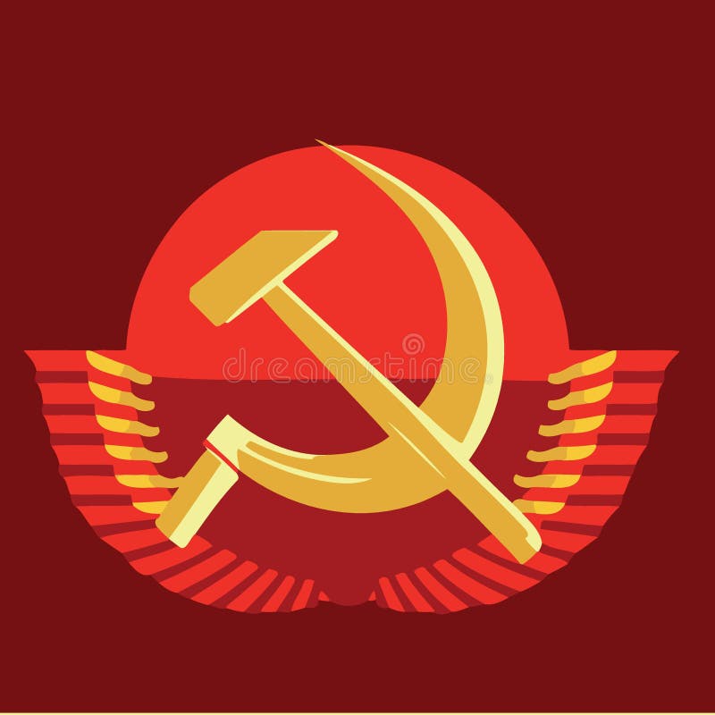 Illustration in Communist Style in Red and Yellow Colors Stock Vector ...