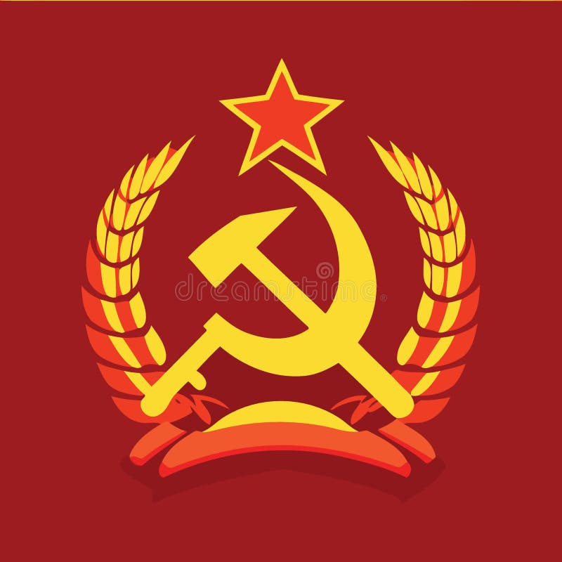 Illustration in Communist Style in Red and Yellow Colors Stock Vector ...