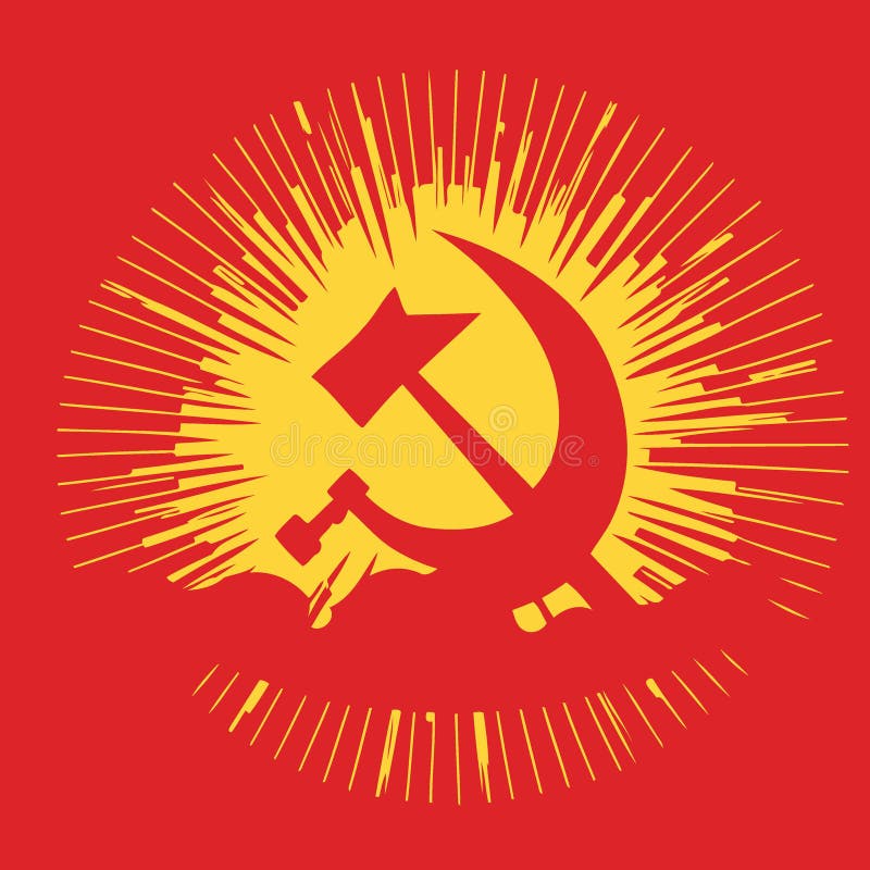 Illustration in Communist Style in Red and Yellow Colors Stock Vector ...