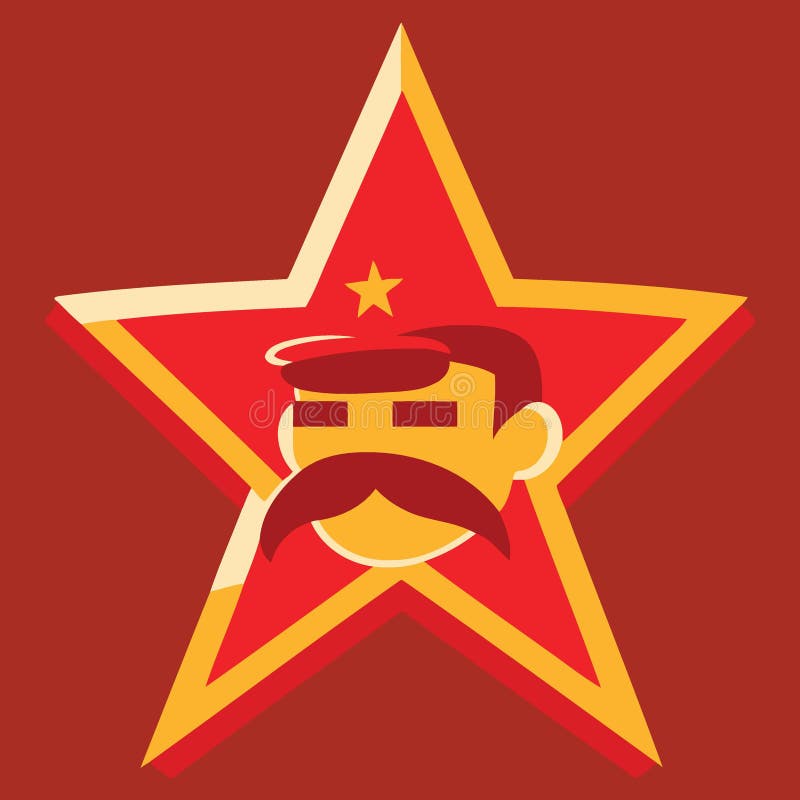 Illustration in Communist Style in Red and Yellow Colors Stock Vector ...