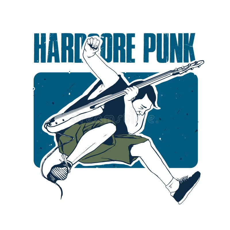 Hardcore punk illustration stock vector. Illustration of melody - 233136263