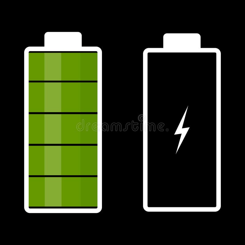 Illustration Comparing Full and Low Battery. Vector Image Stock Vector ...