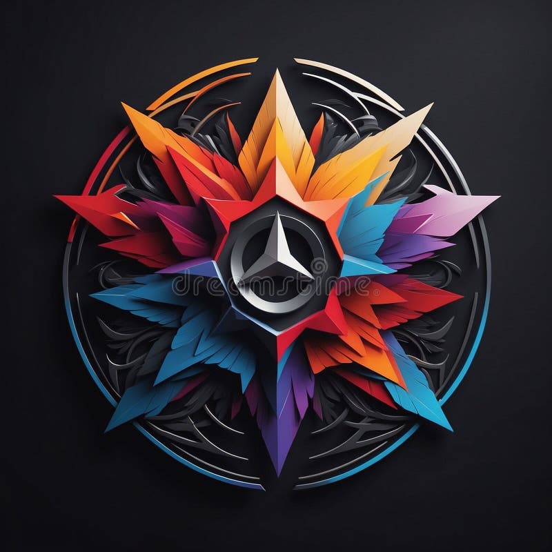 Illustration of Compass on Black Background Stock Illustration ...