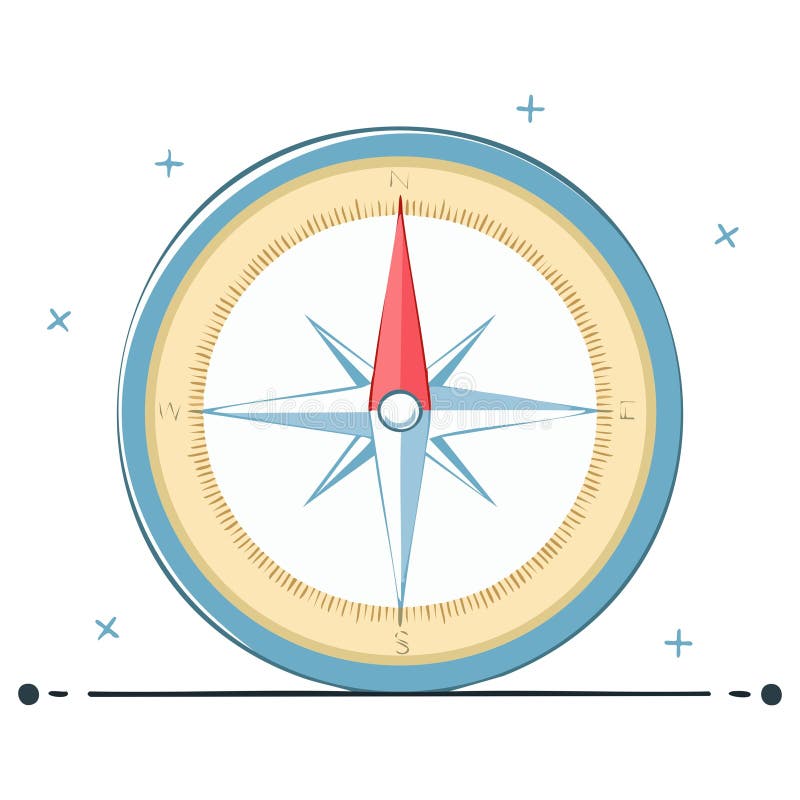 Illustration of a Compass Showing Navigation Directions and Orientation ...