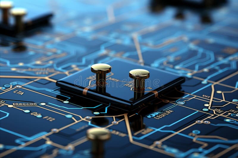 Illustration of Complex Electrical Connections and Technological ...