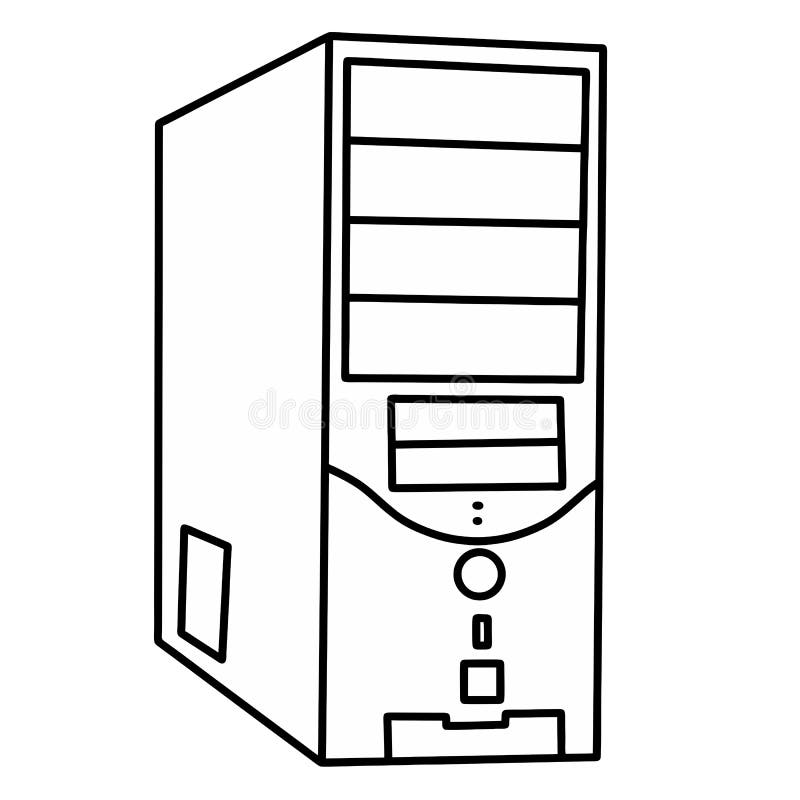 Illustration of a Computer Case Stock Vector - Illustration of font ...