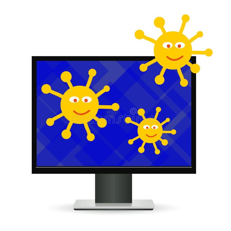 Virus Computer Illustration. Stock Vector - Illustration of blue ...