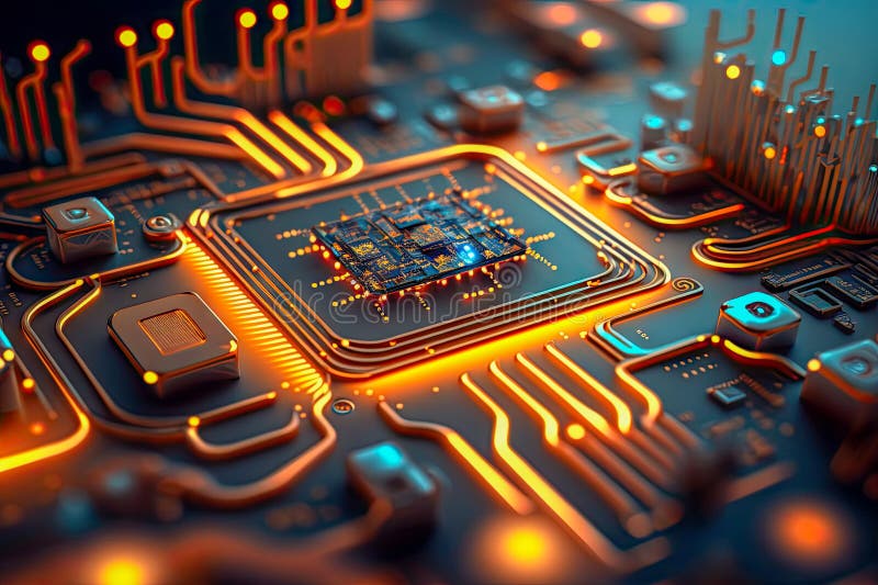 Illustration of Computer Microcircuit Stock Illustration - Illustration ...