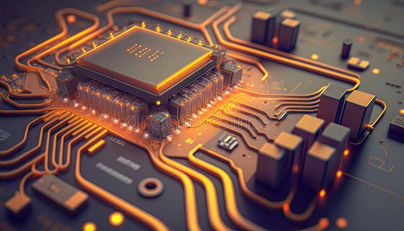 Illustration of Computer Microcircuit Stock Illustration - Illustration ...