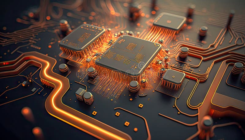 Illustration of Computer Microcircuit Stock Illustration - Illustration ...