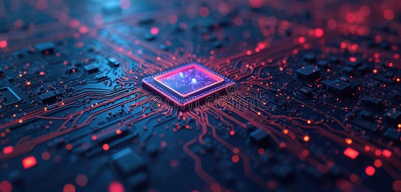 Illustration of Computer Motherboard, Circuit Board. Electronic ...