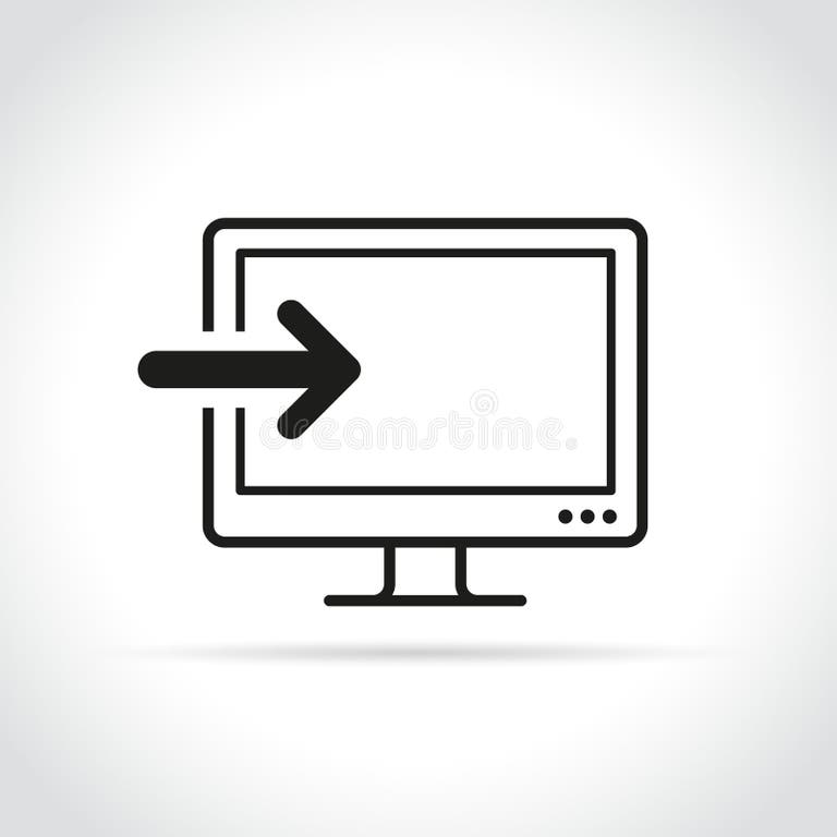 Computer Screen with Arrow Icon Stock Vector - Illustration of updating ...
