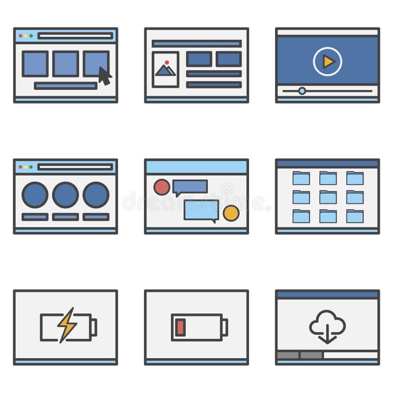 Illustration of Computer Screen Network Stock Illustration ...