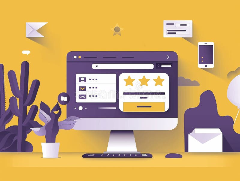 Digital Customer Feedback Concept Stock Illustration - Illustration of ...