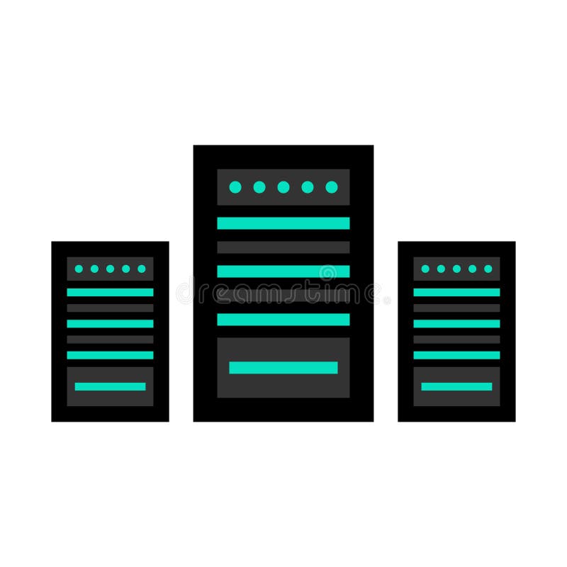 Illustration of a Computer Server with Black, Blue, Gray Colors Stock ...
