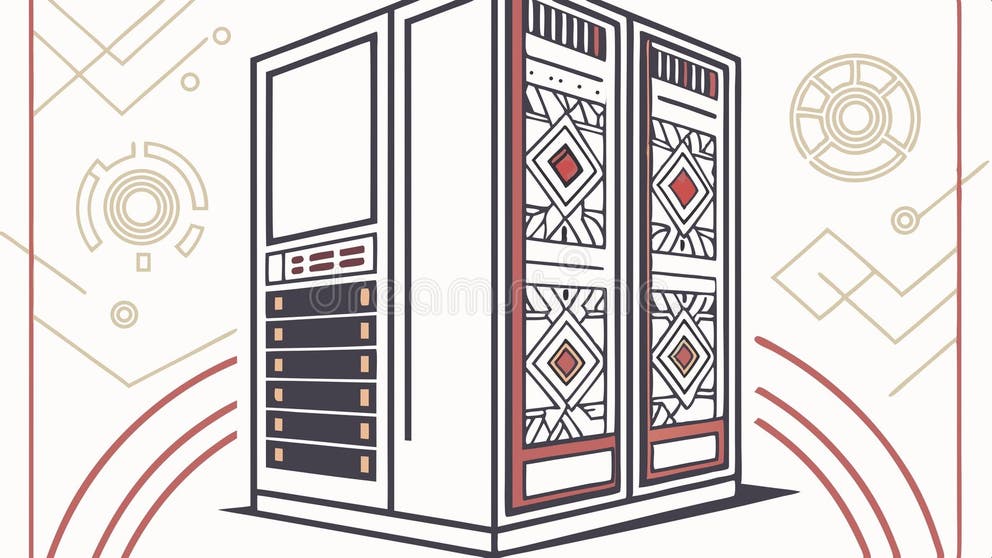 Illustration of Computer Server Rack Technology Hardware Vector Design ...