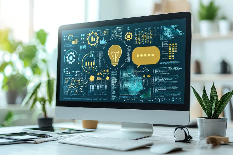 Illustration of a Computer and Tools for Technology and Productivity ...