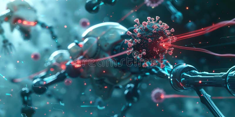 An Illustration of a Computer Virus Represented Digitally Stock ...