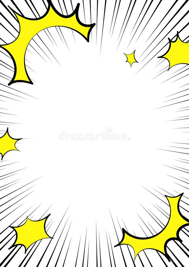 Illustration of Concentrated Lines and Shocking Comic Marks. A4 Size ...