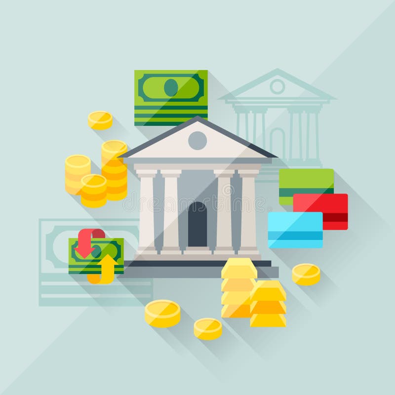 Illustration Concept of Banking in Flat Design Stock Vector ...