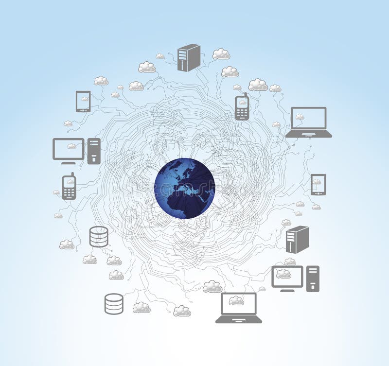 Abstract Connection of Cloud Computing Stock Illustration ...