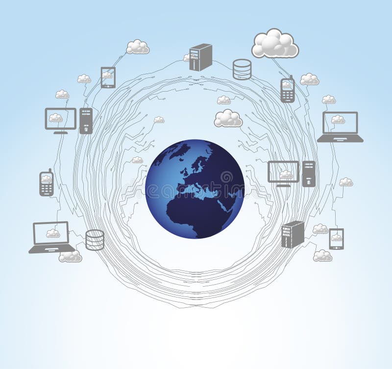 Abstract Connection of Cloud Computing Stock Illustration ...