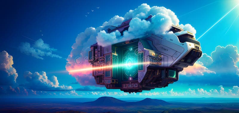 Illustration Concept of Cloud Computing Service Future Data Storage ...