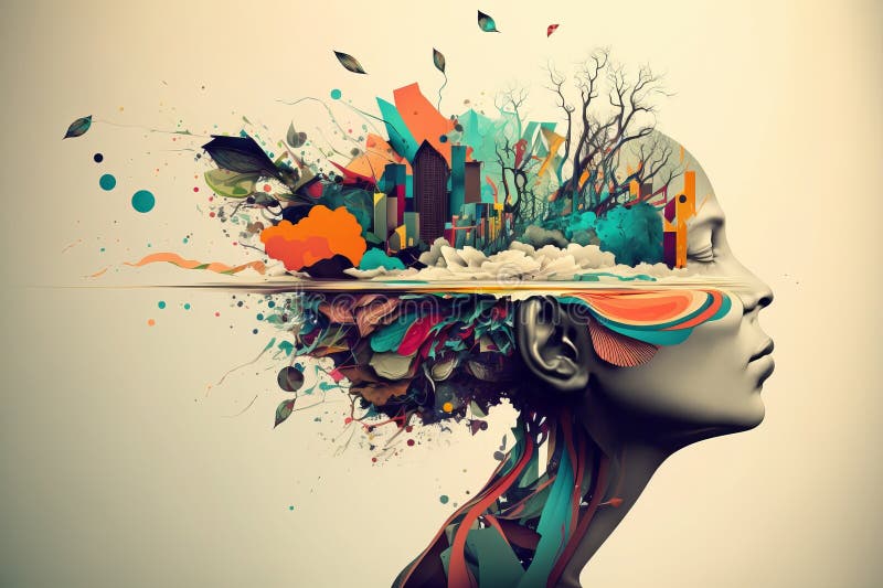 Illustration Concept of a Creative Mind.Generative AI Stock ...