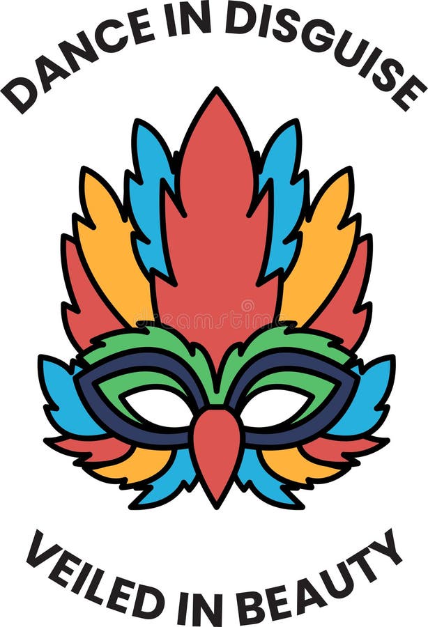 Illustration in Concept of Dance Mask in Line Illustration Style Stock ...