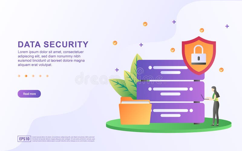 Illustration Concept of Data Security with Big Data and Key Emblems on ...