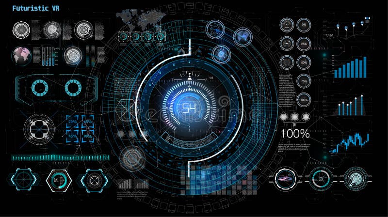 Futuristic HUD Interface Screen Design Stock Image - Image of target ...