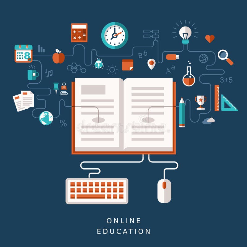 Illustration Concept for Online Education Stock Vector - Illustration ...