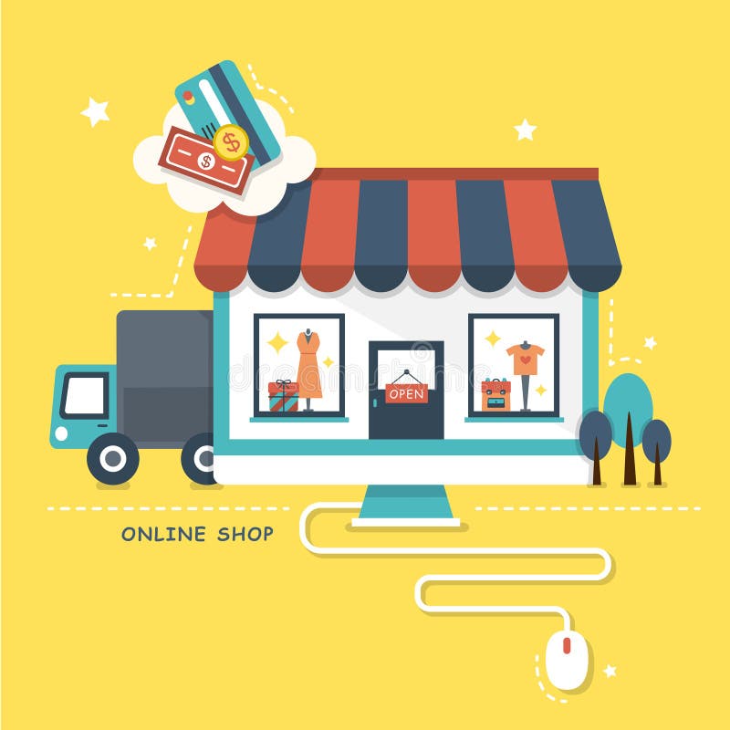 Flat Design Illustration. E-commerce, Shopping & Stock Vector ...