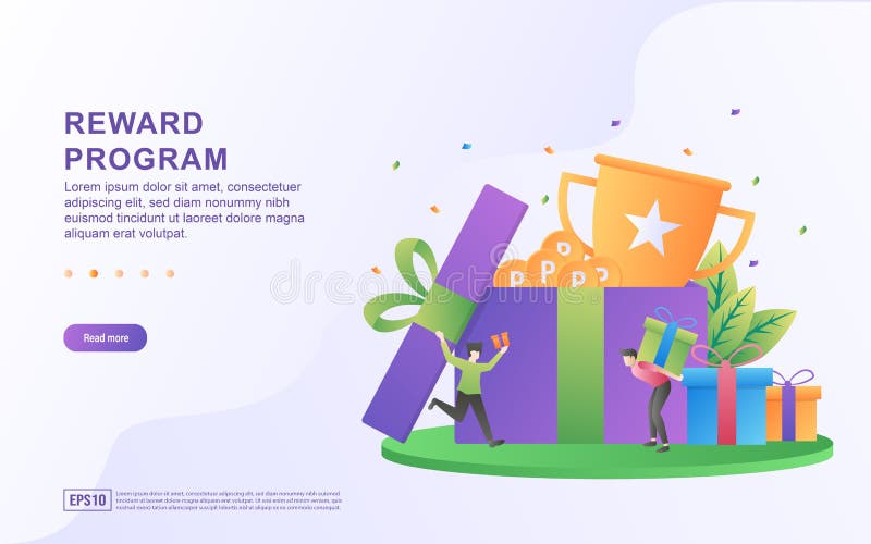 Illustration Concept of Reward Program with the Person Carrying the ...