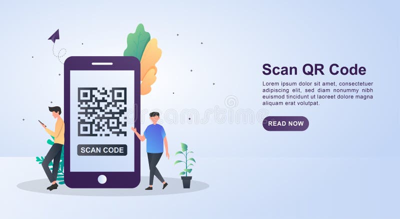 Illustration Concept of Scan Qr Code To Speed Up the Process Stock ...