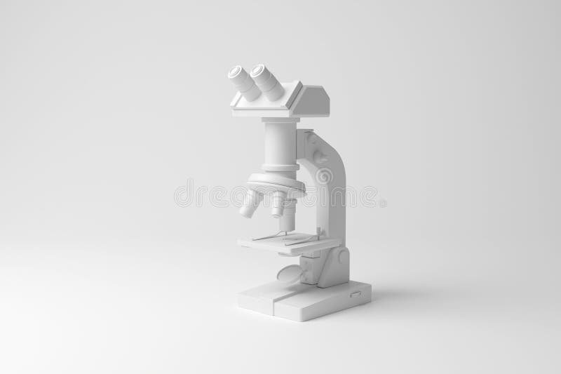White Binocular Lab Microscope on White Background Stock Illustration ...