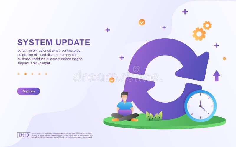 Illustration Concept of System Update with the Symbol of a Big Refresh ...