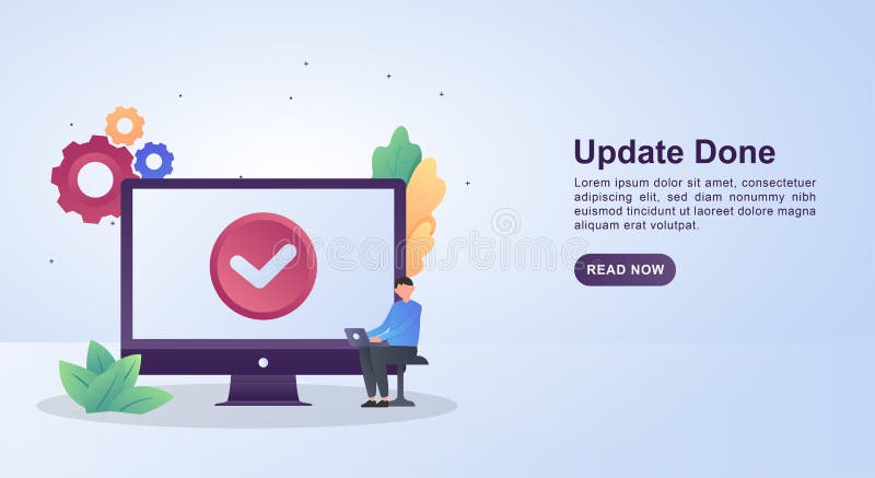 Illustration Concept of Update Done with a Check Mark on the Screen ...
