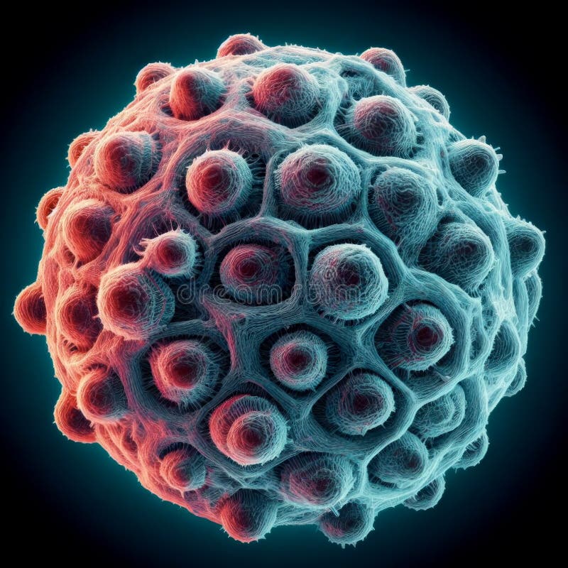 Illustration of Conceptual Pollen or Microorganism Seen Under a ...