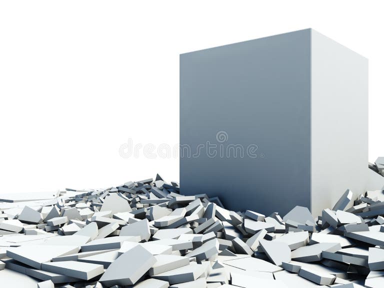 Illustration Concrete Block Breaking through from Floor Stock ...