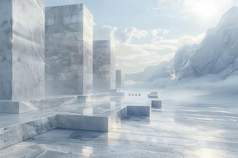 Concrete City with Big Blocks on the Ground, High Quality, High ...